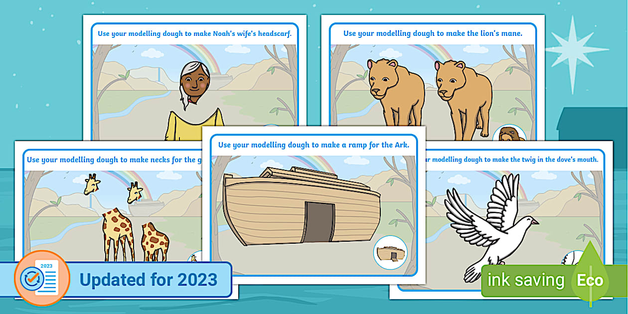 Noah's Ark Modelling Dough Mats (teacher made) - Twinkl