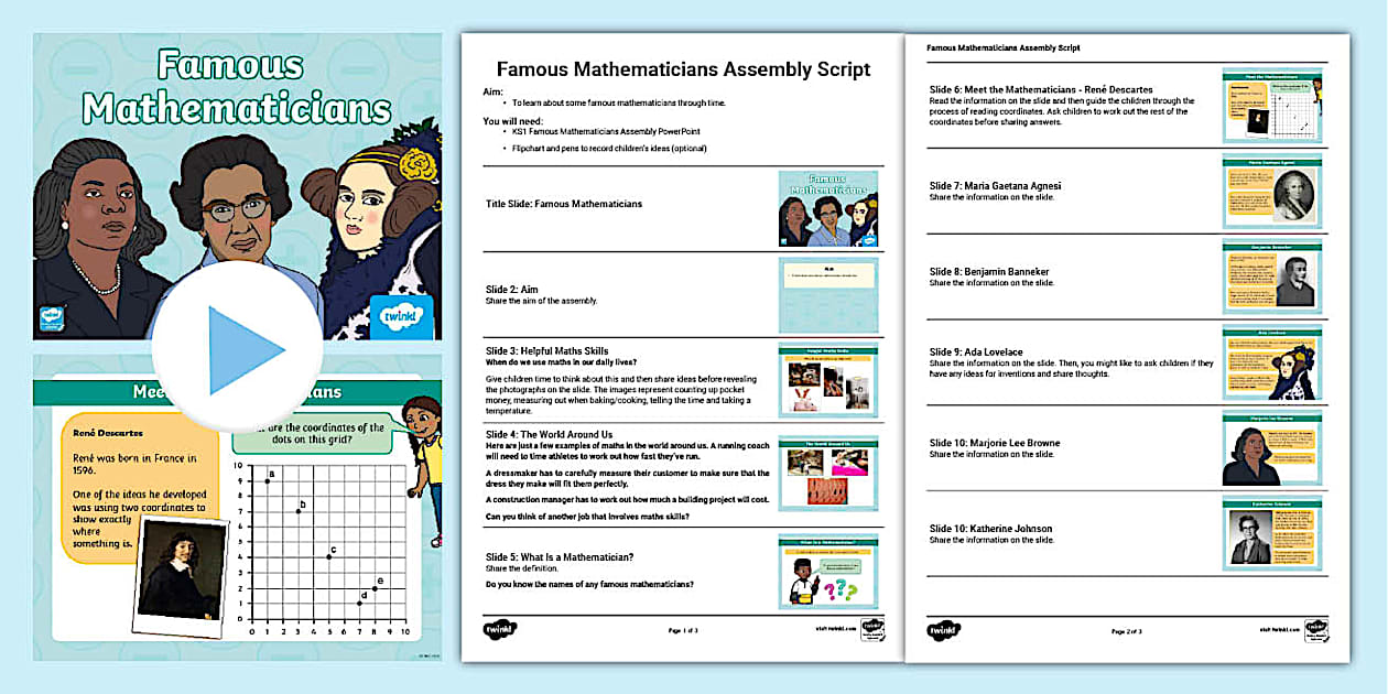 👉 KS1 Famous Mathematicians Assembly Pack | Twinkl