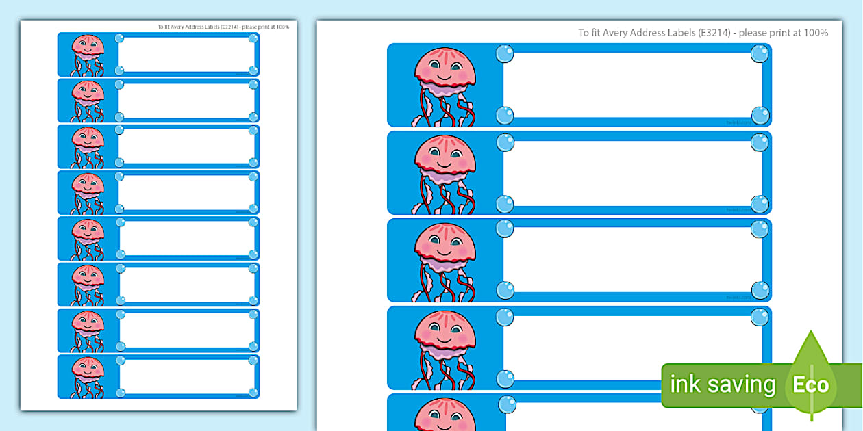 Jellyfish Tray Labels - Twinkl