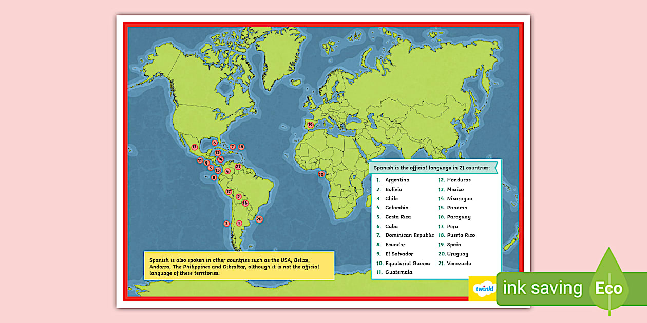 👉 Spanish: Countries Map Display Poster - KS2 Resource