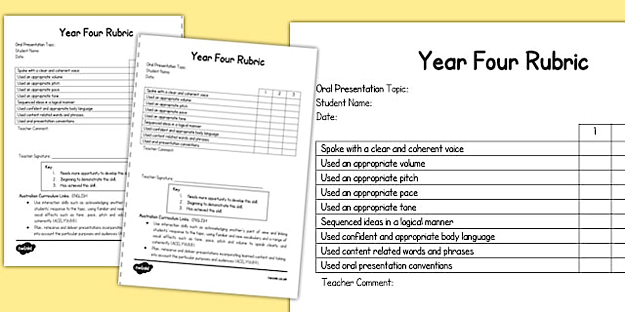 Show and Tell Assessment Rubric - Year 4 | Twinkl - Twinkl