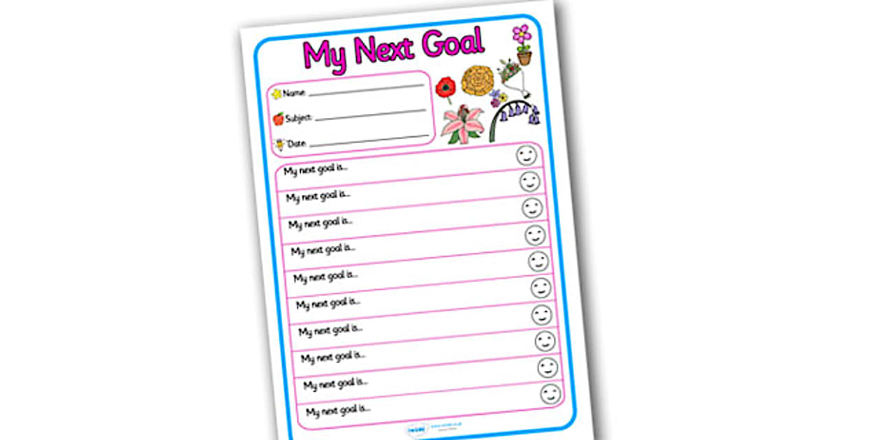 Black and White Themed Target and Achievement Sheets Flower Themed My Next
