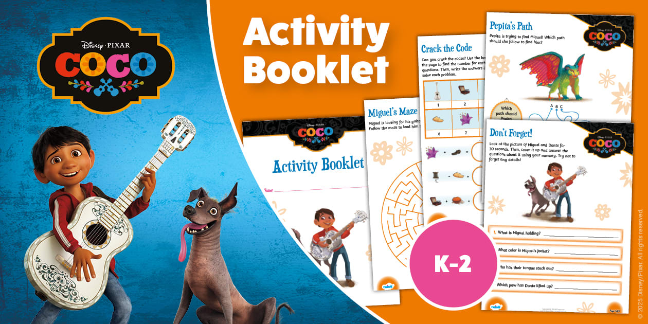 Coco: Activity Booklet for K-2nd Grade