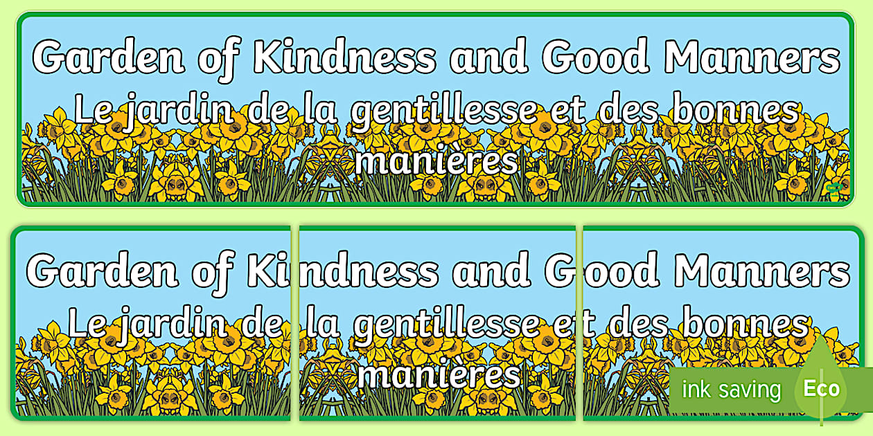 Garden of Kindness Display Banner English/French - Flower Banner Garden of