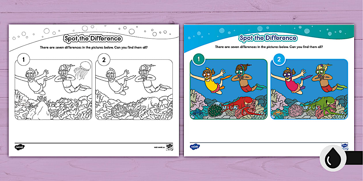 Under the Sea Spot the Difference (teacher made) - Twinkl