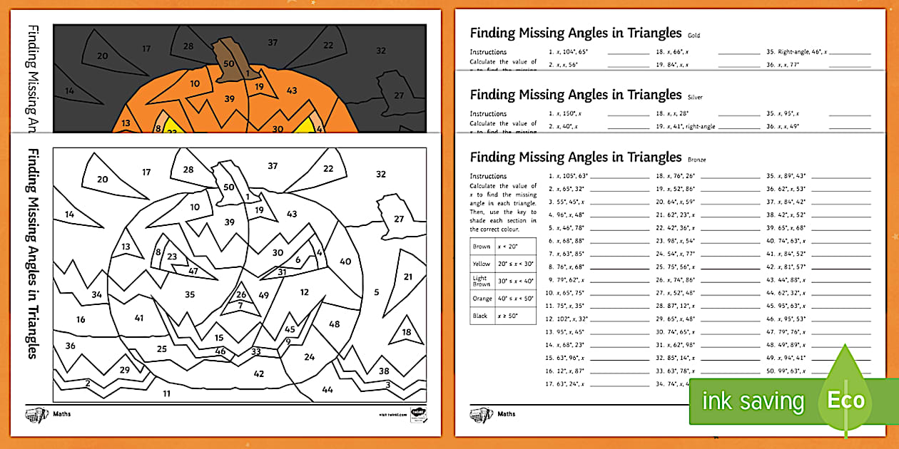 Finding Missing Angles in Triangles Worksheet (PDF) | Beyond