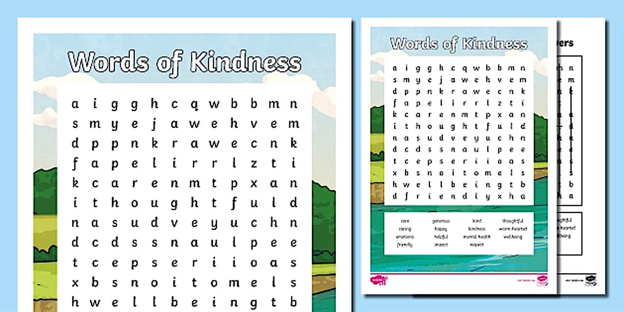 Act of Kindness Puzzle – Printable Word Search With Answers