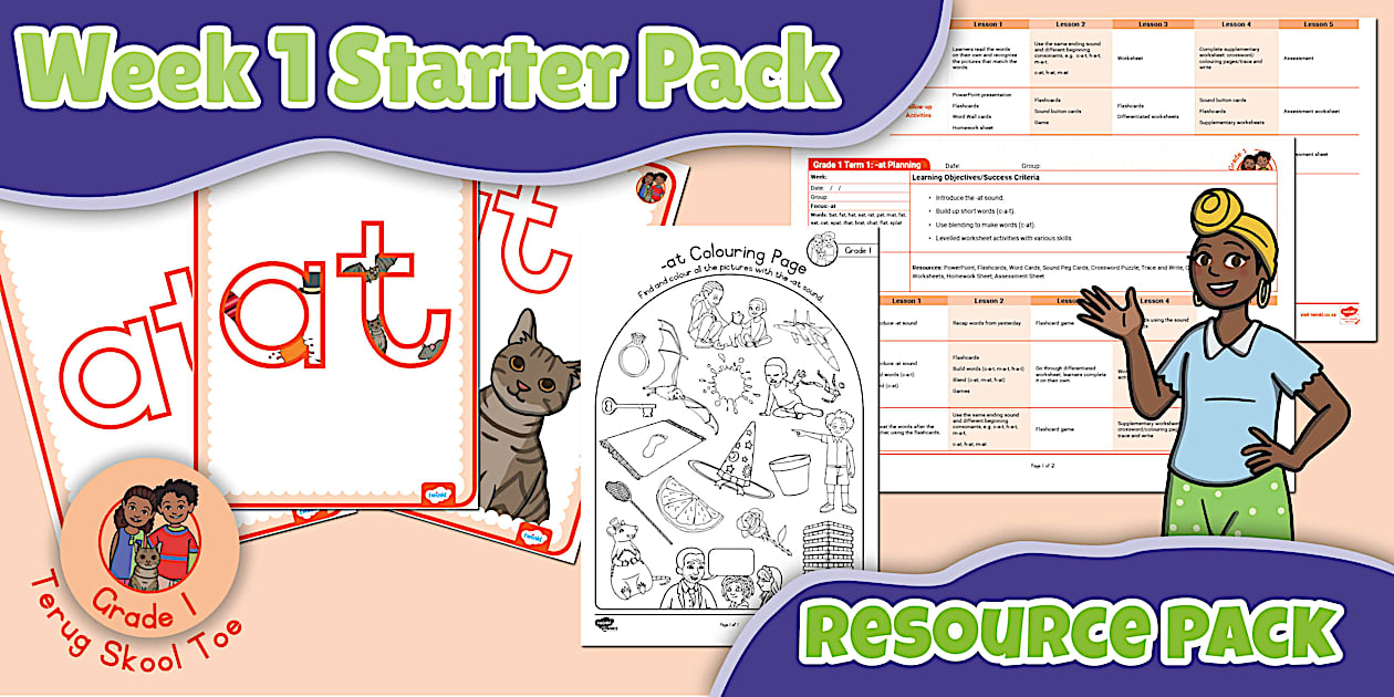 Grade 1 Phonics - Week 1 Starter Pack - Resource Pack (CAPS Aligned)