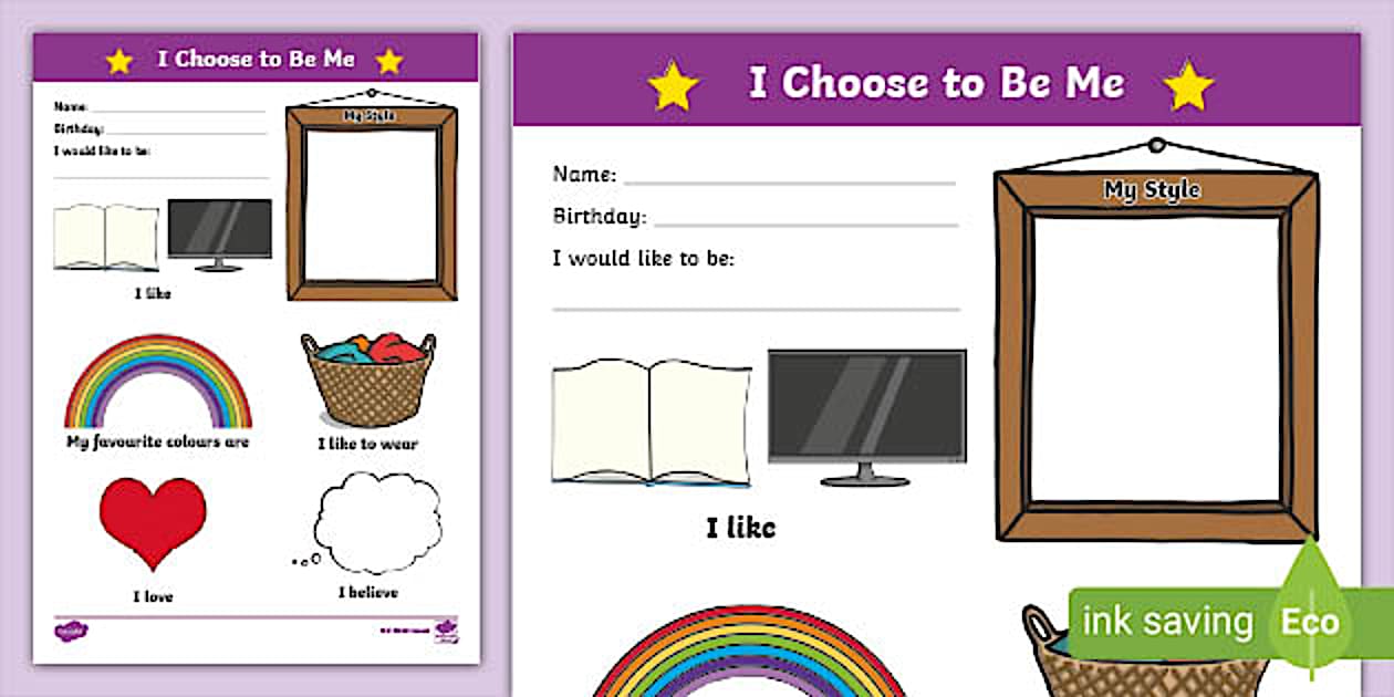 I Choose to Be Me Writing Template (teacher made) - Twinkl