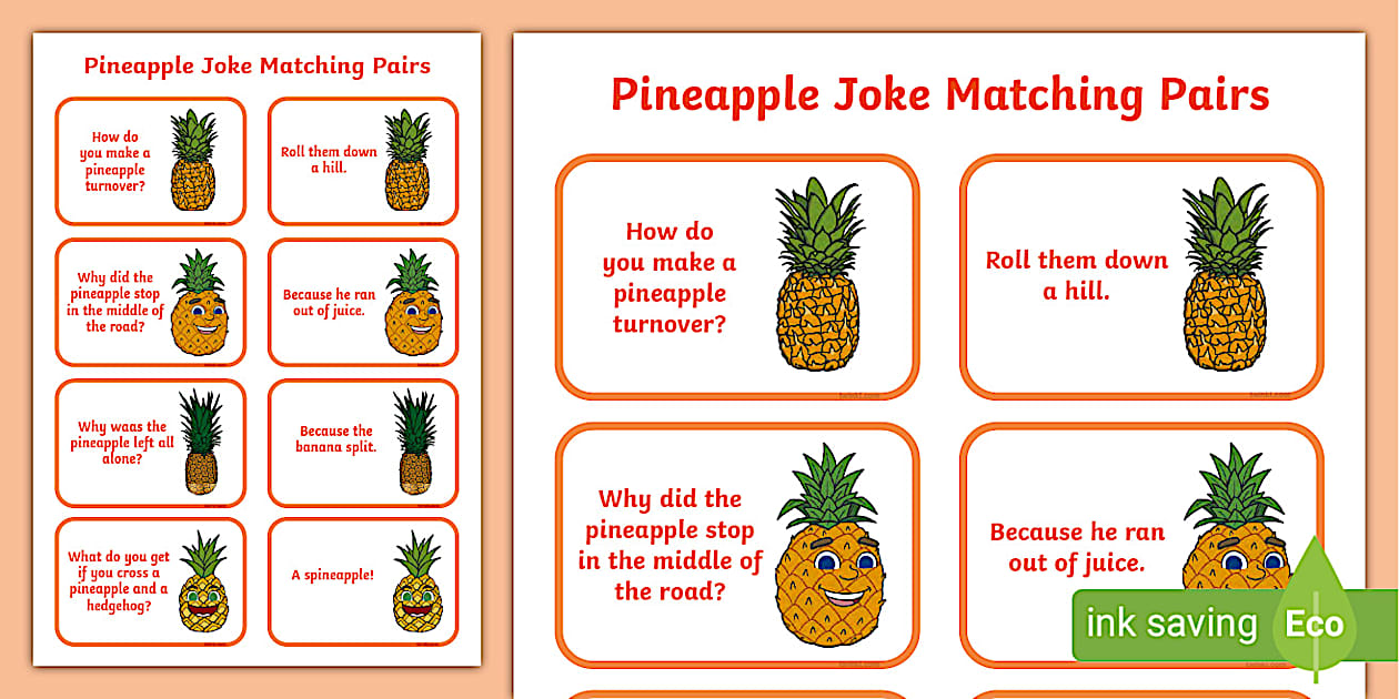 Pineapple Joke Matching Pairs (teacher made) - Twinkl