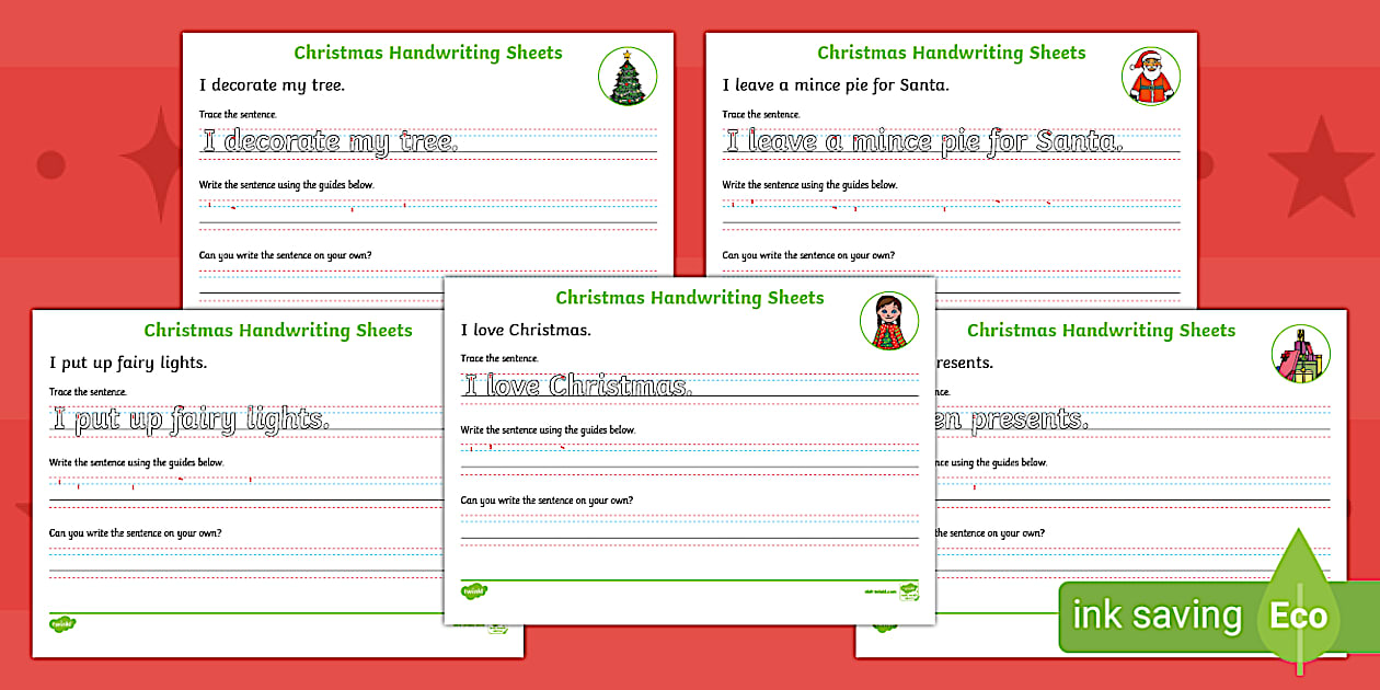 KS1 Handwriting Letter Formation: Christmas Handwriting