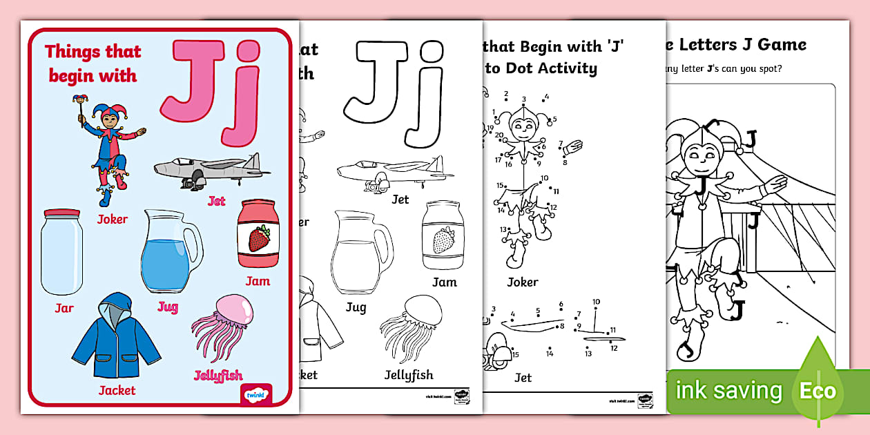 Things that Begin with J Worksheets Pack | Twinkl - Twinkl