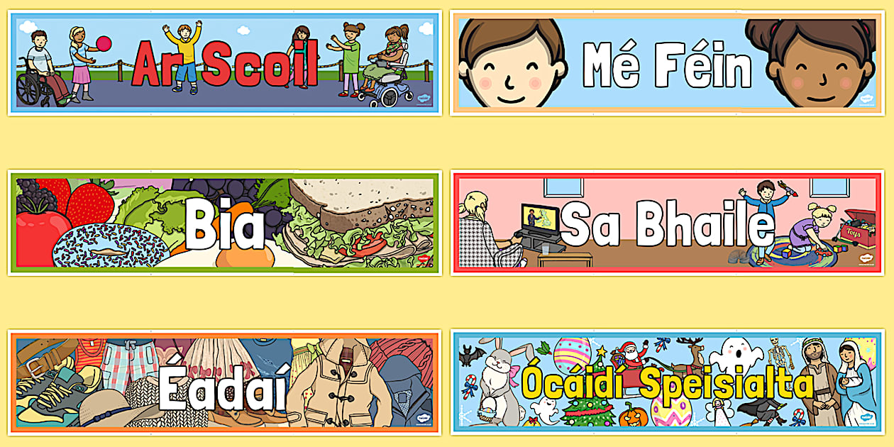 Standard Theme Display Banners Gaeilge - Twinkl