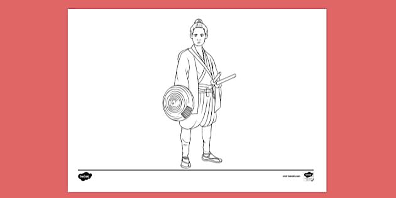 Samurai Colouring | Colouring Page (teacher made) - Twinkl