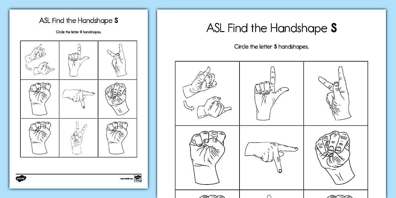 ASL Find the Handshape Letter S (Teacher-Made) - Twinkl