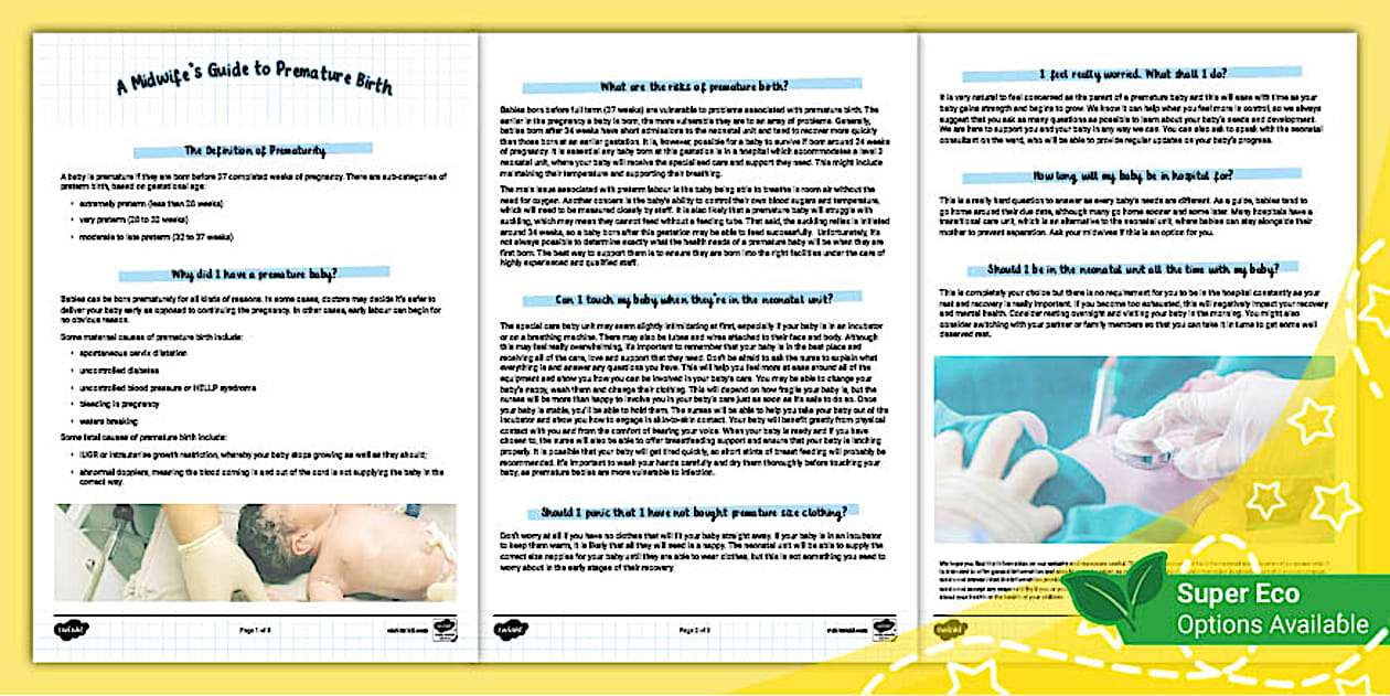 FREE! - A Midwife's Guide to Premature Birth (teacher made)