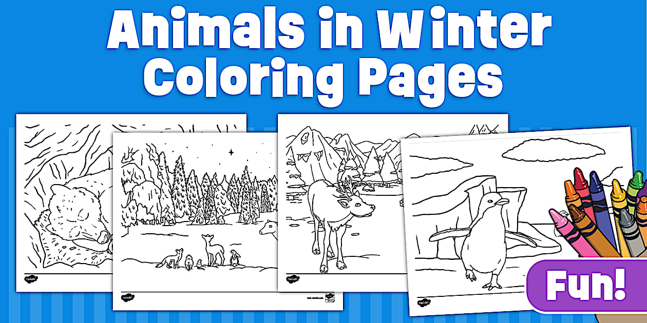 Animals in Winter Coloring Pages