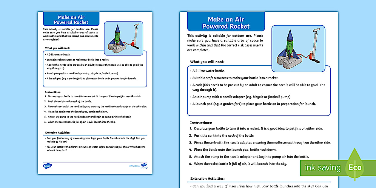 FREE! - Water Bottle Air-Powered Rocket - Science Experiment