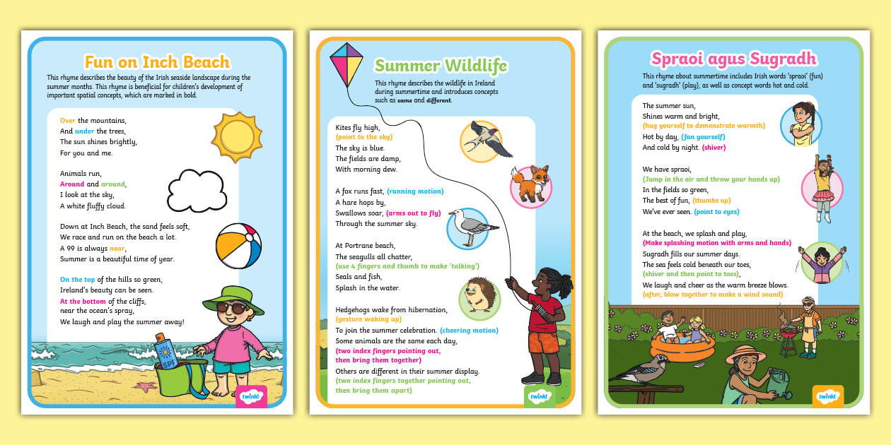 Summer Rhymes for Language Development (teacher made)