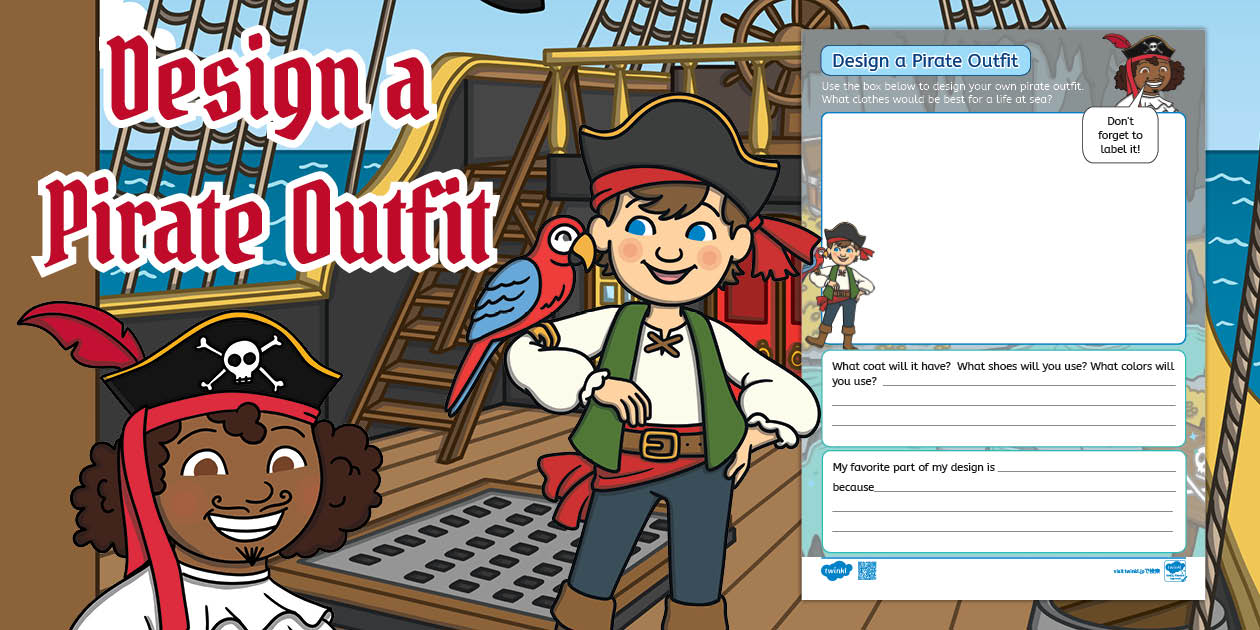 Design a Pirate Outfit Worksheet (teacher made) - Twinkl