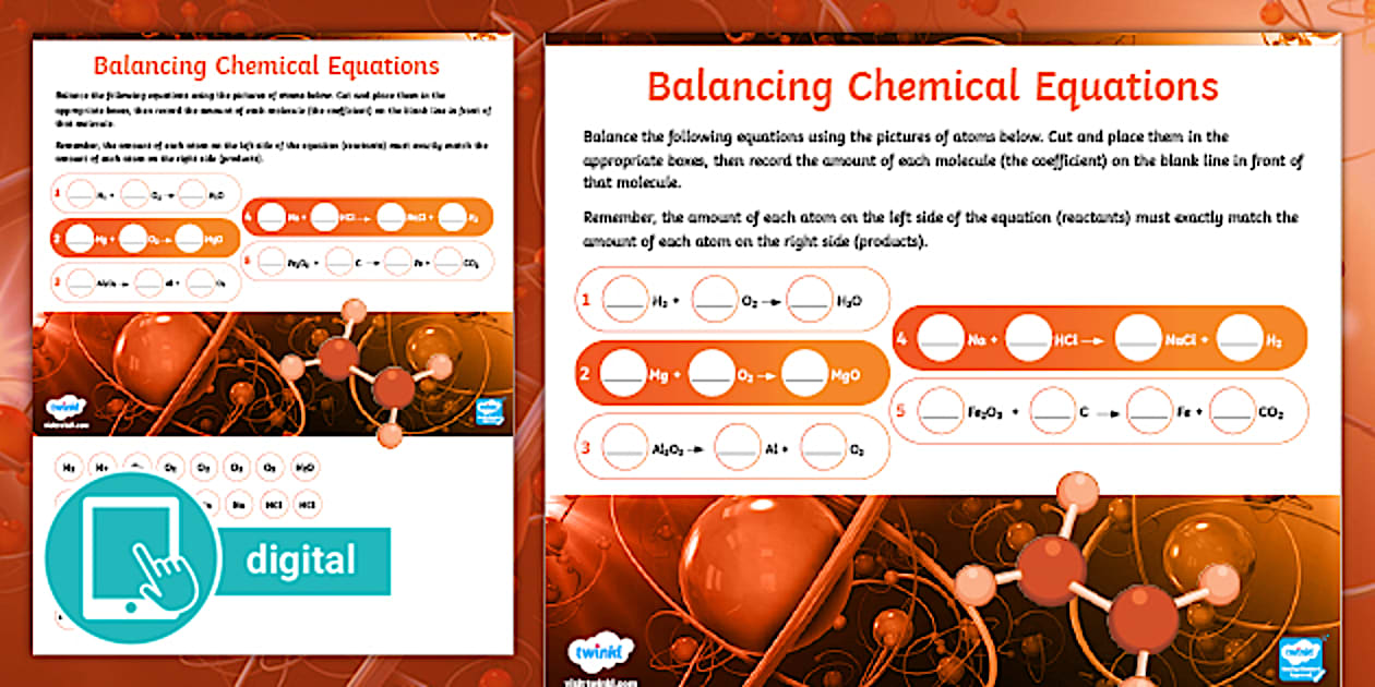 Balancing Chemical Equations Worksheet | Practice Problems