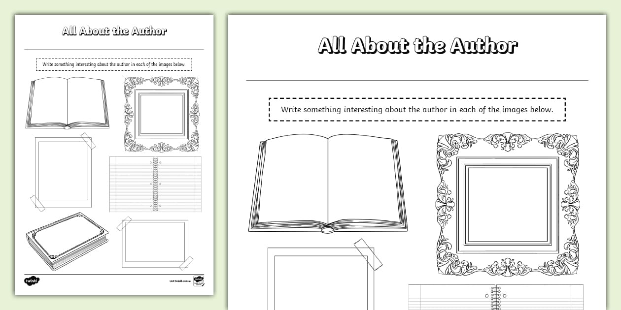 All About the Author Activity Sheet - Twinkl