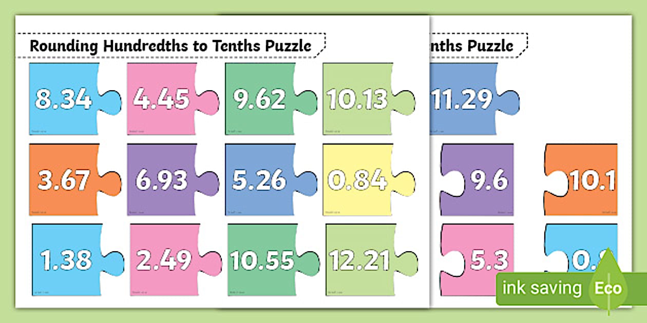 Rounding Hundredths to Tenths Puzzle (teacher made) - Twinkl
