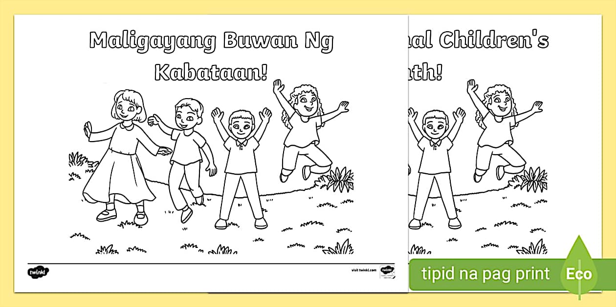 National Children's Month Coloring Page | Preschool | Twinkl