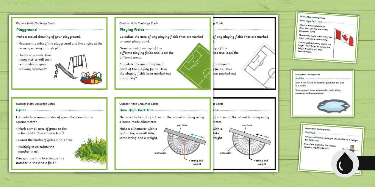 Outdoor Math Challenge Cards (teacher made) - Twinkl