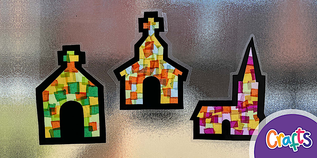 Church Stained Glass Window Suncatcher | Twinkl Crafts