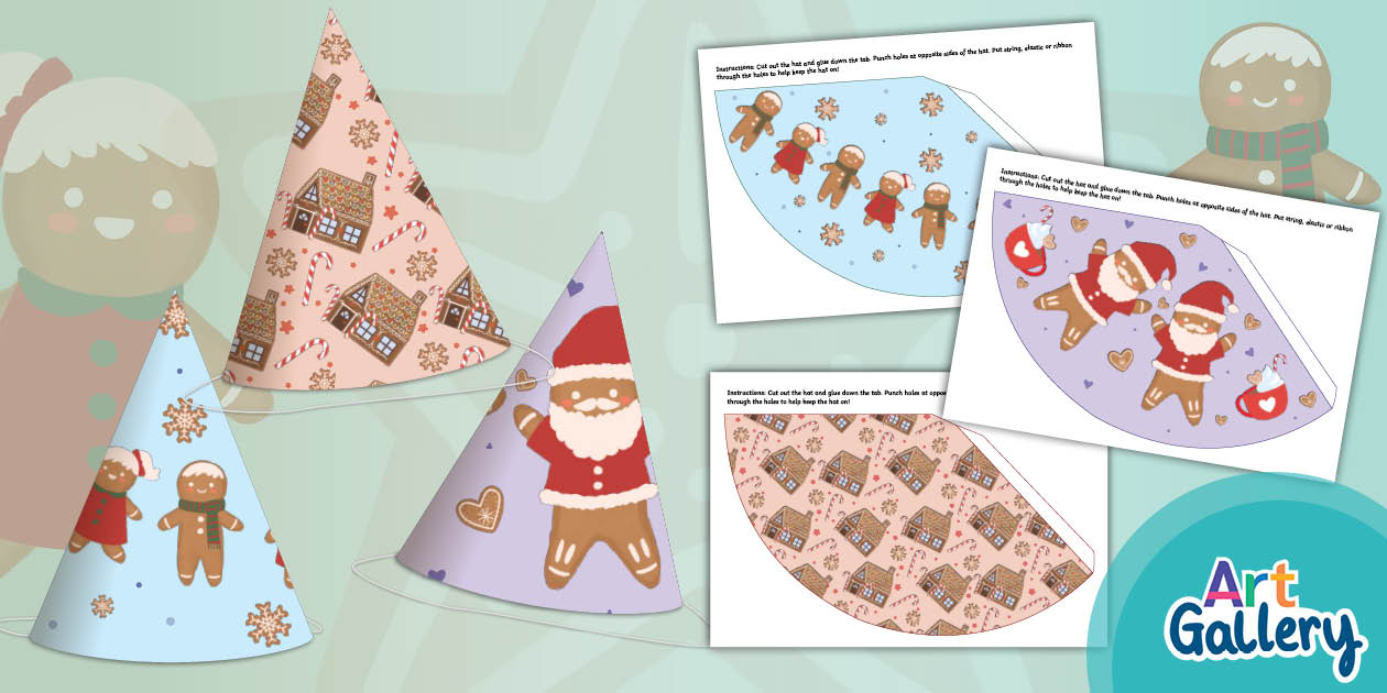 Gingerbread Christmas Cone Hats