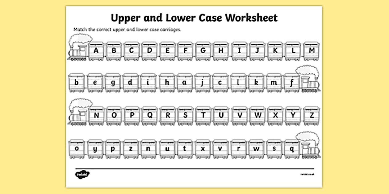 NSW Upper Case and Lower Case Matching Worksheet - Twinkl