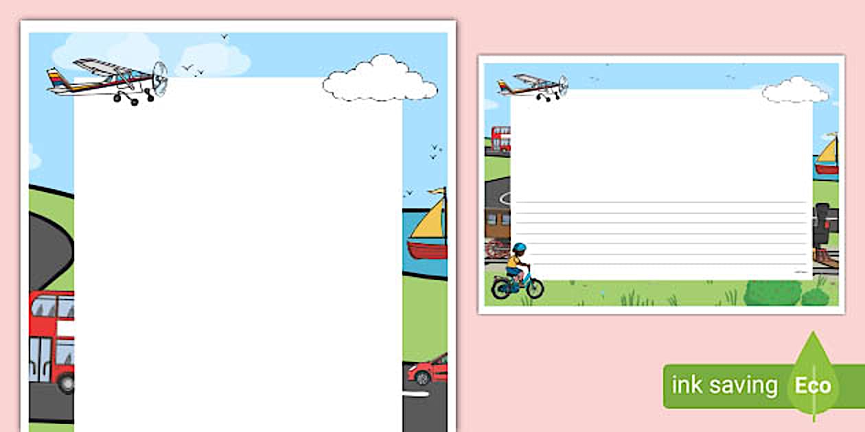 Editable Transport Decorative Page Border - Twinkl