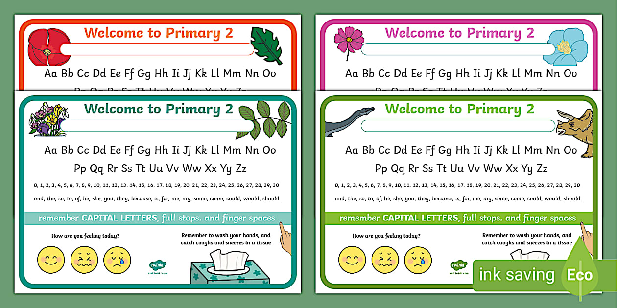 Welcome to Primary 2 Desk Mat (teacher made) - Twinkl