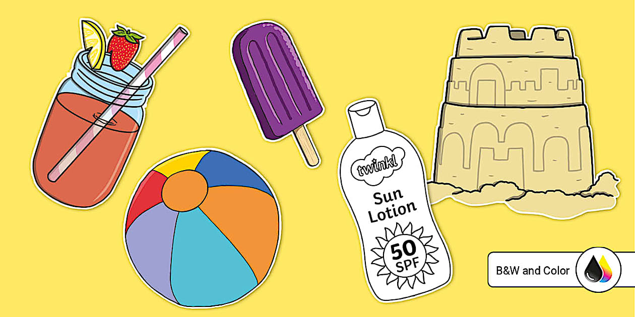 Colorful Summer Cutouts Pack for Kids | Twinkl USA - Twinkl