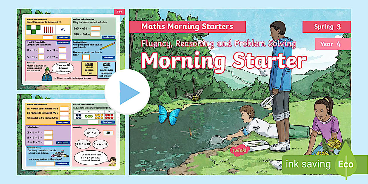 👉 Year 4 Maths Spring Morning Starter PowerPoint - Twinkl