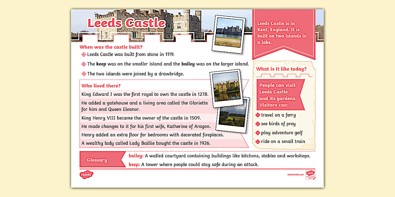 Leeds Castle Fact File - History - KS1 (teacher made)