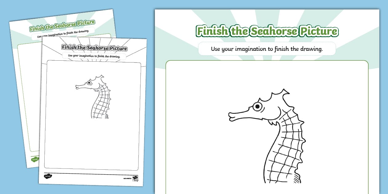 Finish the Seahorse Picture Worksheet