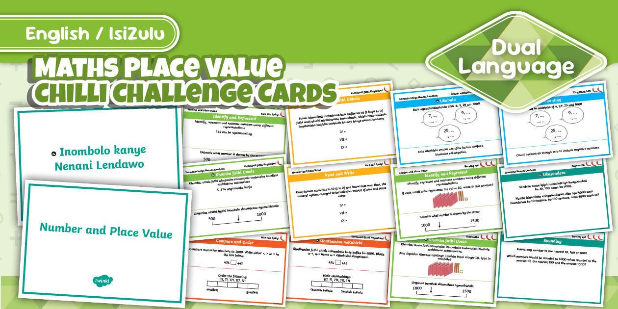 Grade 4 Maths Place Value Chilli Challenge Cards
