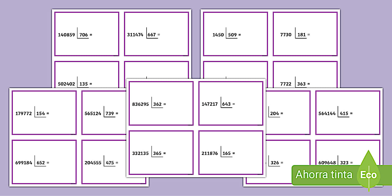Ficha de actividad: Divisiones de tres cifras (teacher made)