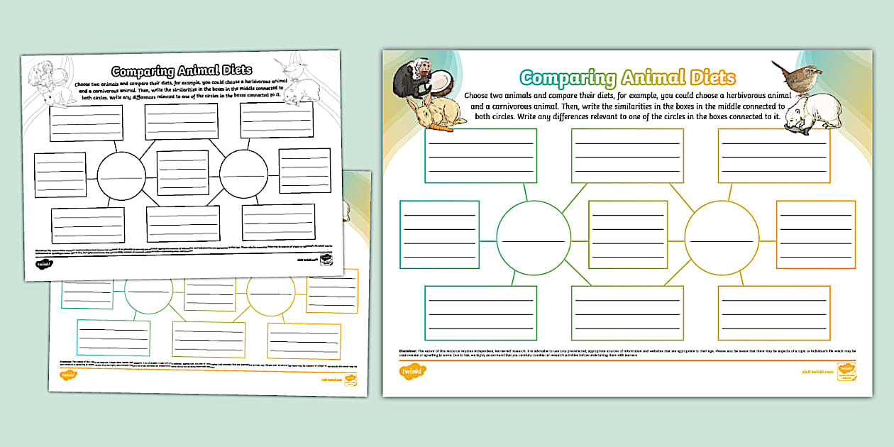Comparing Animal Diets Mind Map (teacher made) - Twinkl