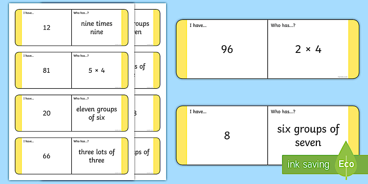Maths Times Tables Loop Cards Up to 12x12 (teacher made)