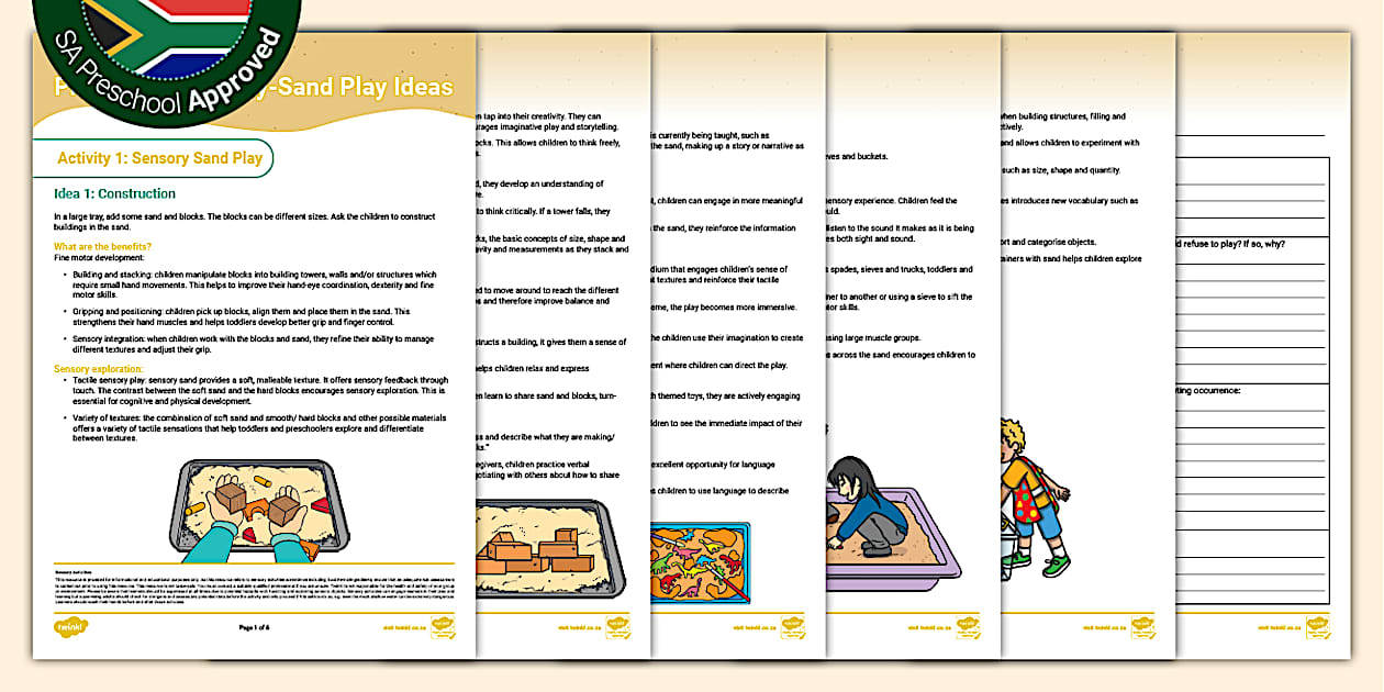 Preschool: Sensory – Sand Play Activities (teacher made)
