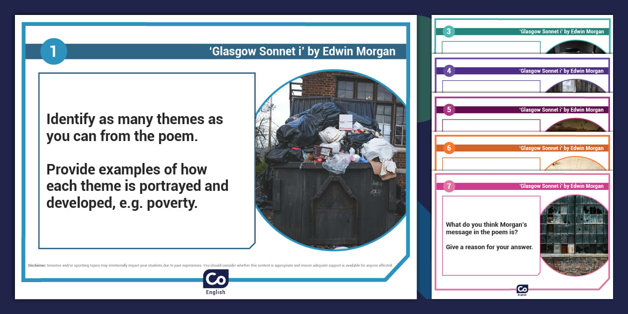 Edwin Morgan Blether Stations: 'Glasgow Sonnet i'