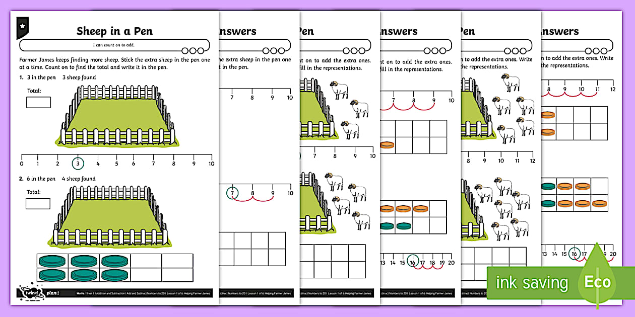 Lower Ability Counting On Differentiated Worksheets - Twinkl