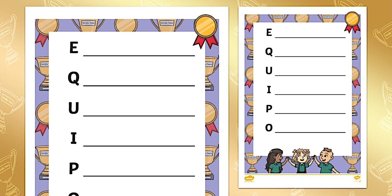 Poema acróstico: trabajo en equipo (Hecho por educadores)