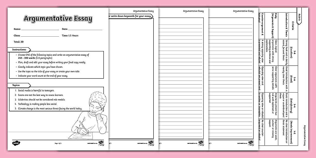 Argumentative Essay: Grade 9 English Home Language - Twinkl