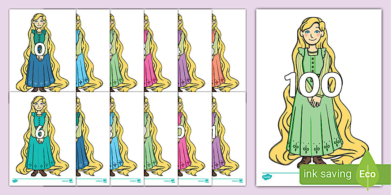 Numbers 0-100 on Rapunzel (teacher made) - Twinkl