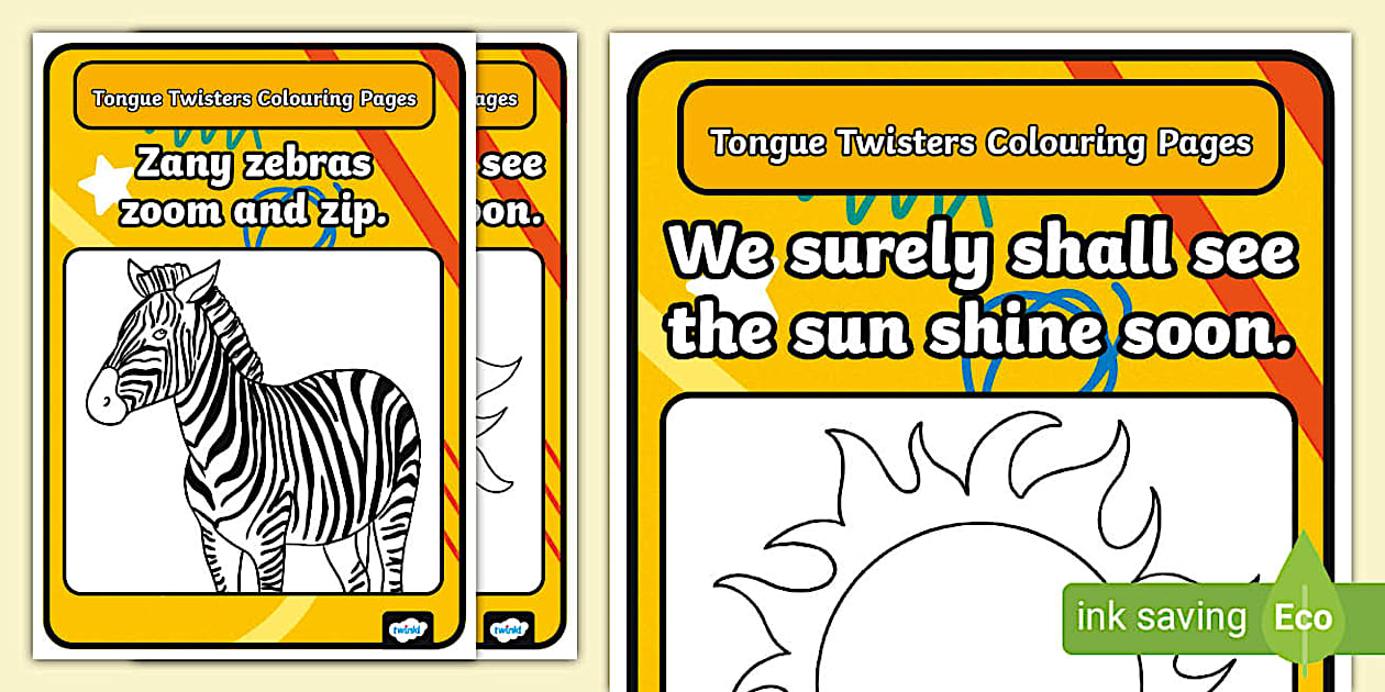 International Tongue Twister Day (Colouring Pages) - Twinkl