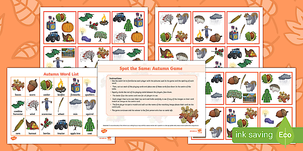 Spot the Same: Autumn Game - Twinkl - KS2 - Twinkl